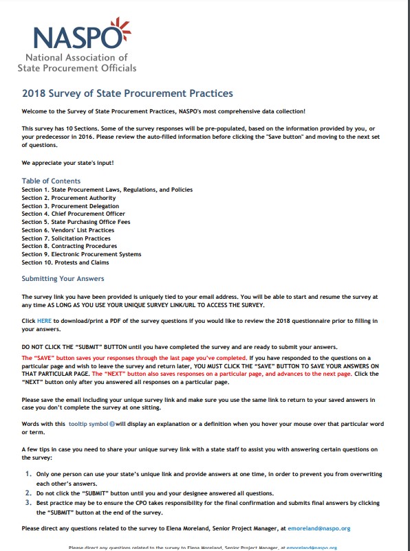 Survey of State Procurement Practices - Content Library - NASPO